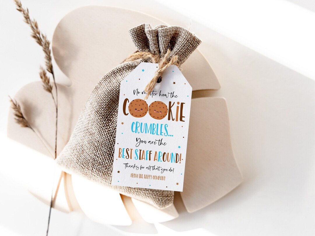 Cookie Thank You Gift Tag, Editable Teacher Nurse Coworker Appreciation ...