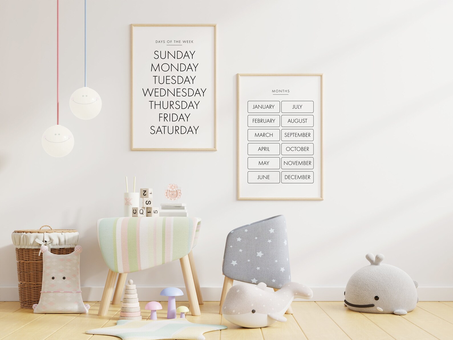 Minimalist Alphabet Posters, Educational Prints Set, Numbers Shapes ...