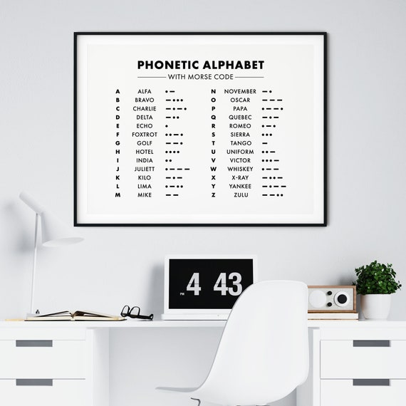 Phonetic Alphabet Morse Code Print Office Decor | Etsy