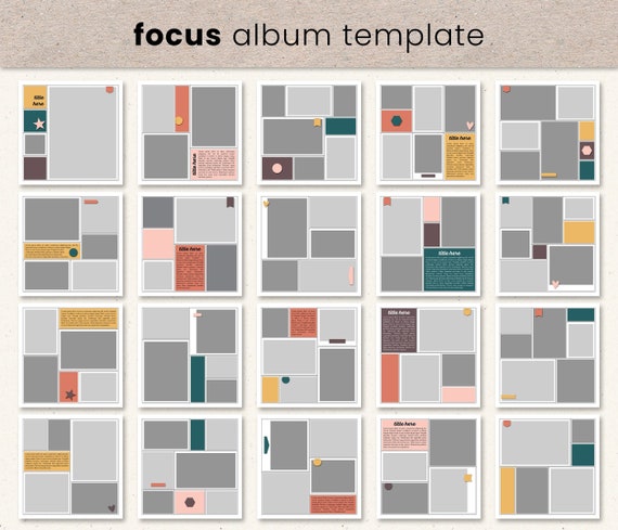 Square Photobook Template 1212 Digital Scrapbooking - Etsy