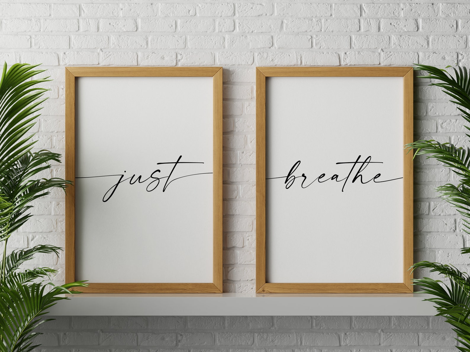 Just Breathe Prints Yoga Poster Printable Art Inhale Exhale - Etsy