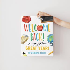Welcome Back to School Sign, Editable First Day of School Poster ...