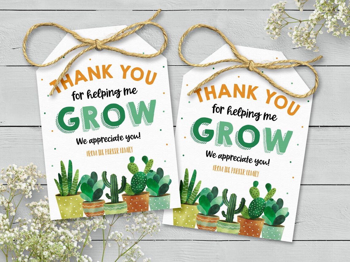 Thank You for Helping Me Grow Succulent Cactus Teacher | Etsy