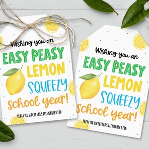 Easy Peasy Lemon Squeezy Gift Tag Back to School Lemon Gift - Etsy