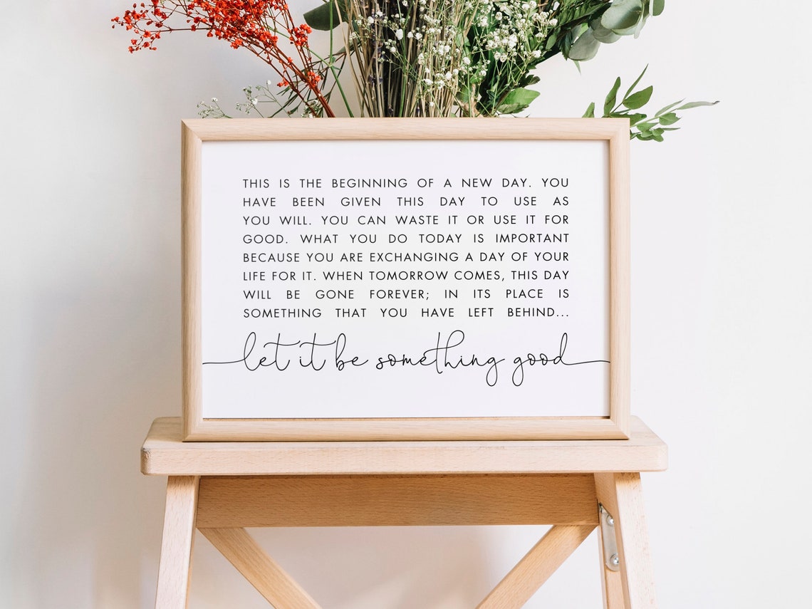 This is the Beginning of A New Day Sign Inspirational Wall - Etsy