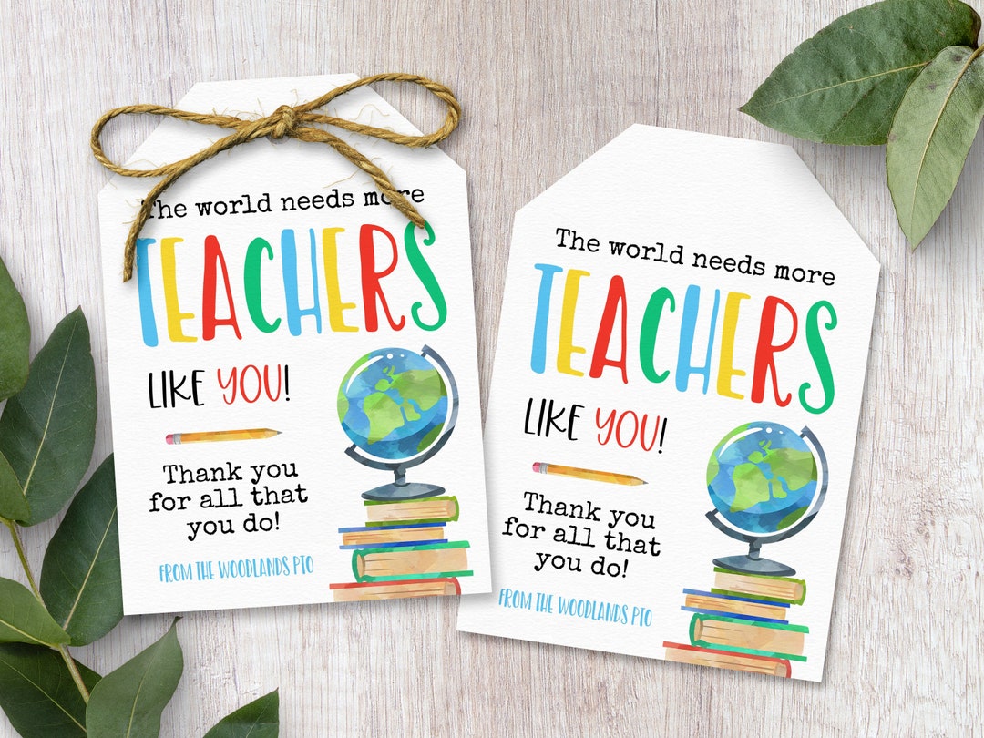 Teacher Appreciation Gift Tag the World Needs More Teachers - Etsy