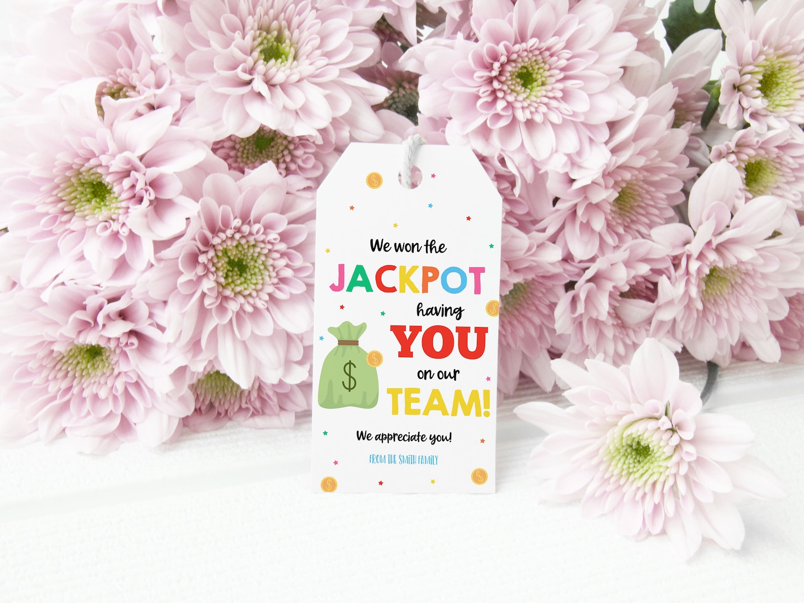 Lottery Appreciation Gift Tag We Won the Jackpot Having You | Etsy