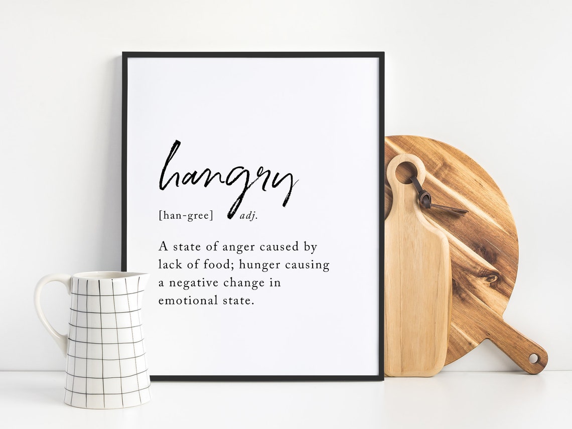 Kitchen Wall Decor Set of 3 Kitchen Definition Signs Hangry - Etsy