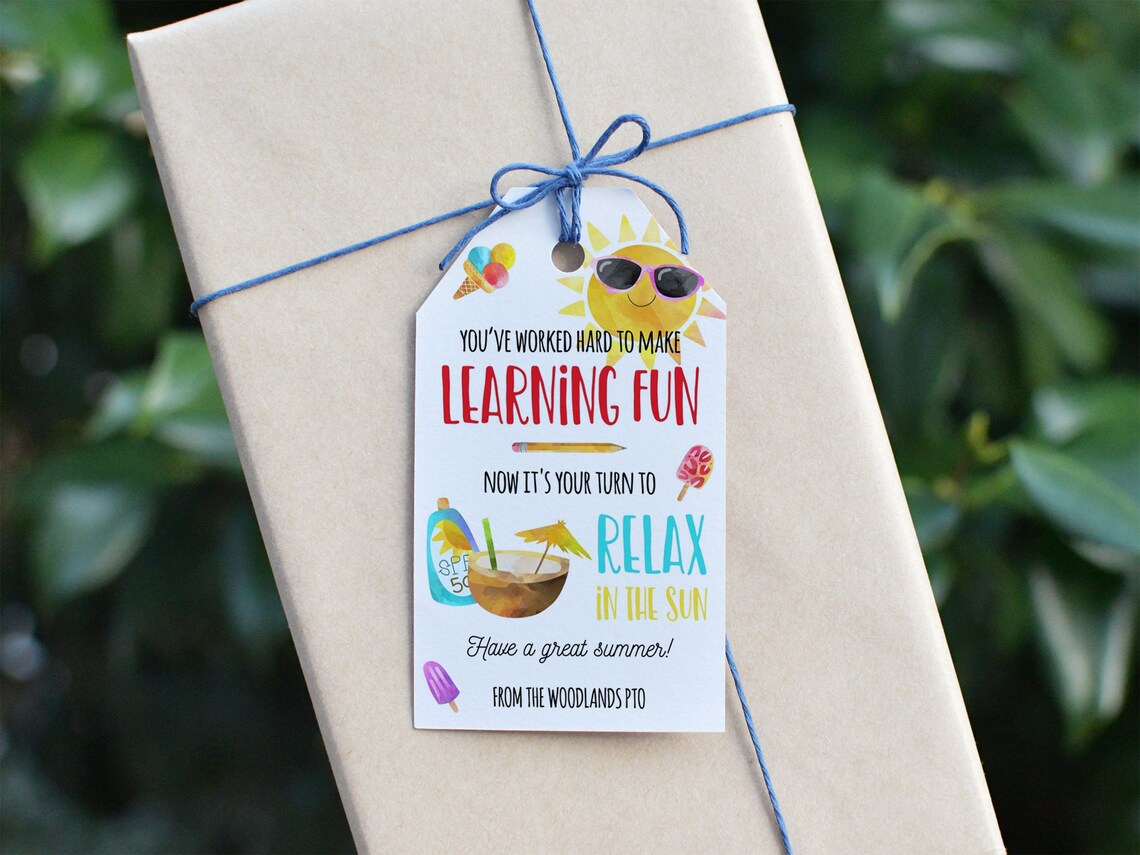 Teacher Appreciation Summer Gift Tag School's Out Summer | Etsy