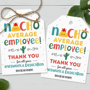 Editable Nacho Average Gift Tag Mexican Appreciation Lunch - Etsy