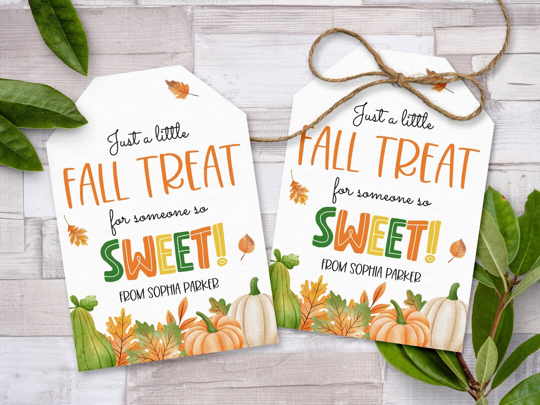 Fall Pumpkin Gift Tag Autumn Treat for Someone so Sweet - Etsy