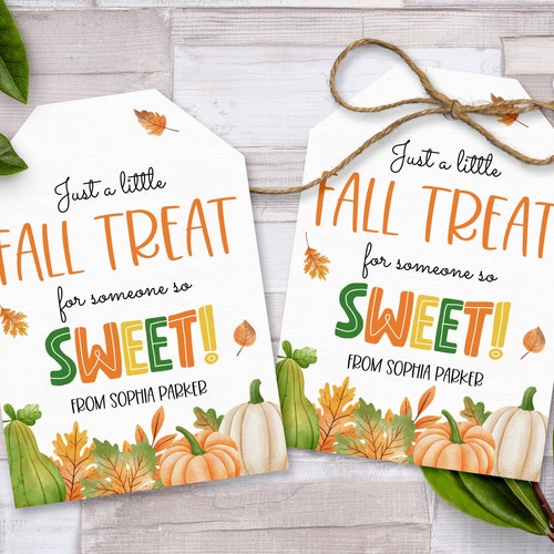 Thanksgiving Gift Tags A Treat for Someone so Sweet Teacher - Etsy