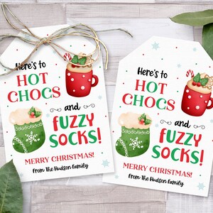 Christmas Socks Tag Hot Chocolate Cocoa Gift Tag Hot Chocs - Etsy