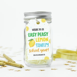 Easy Peasy Lemon Squeezy Gift Tag, Back to School Lemon Gift Label ...