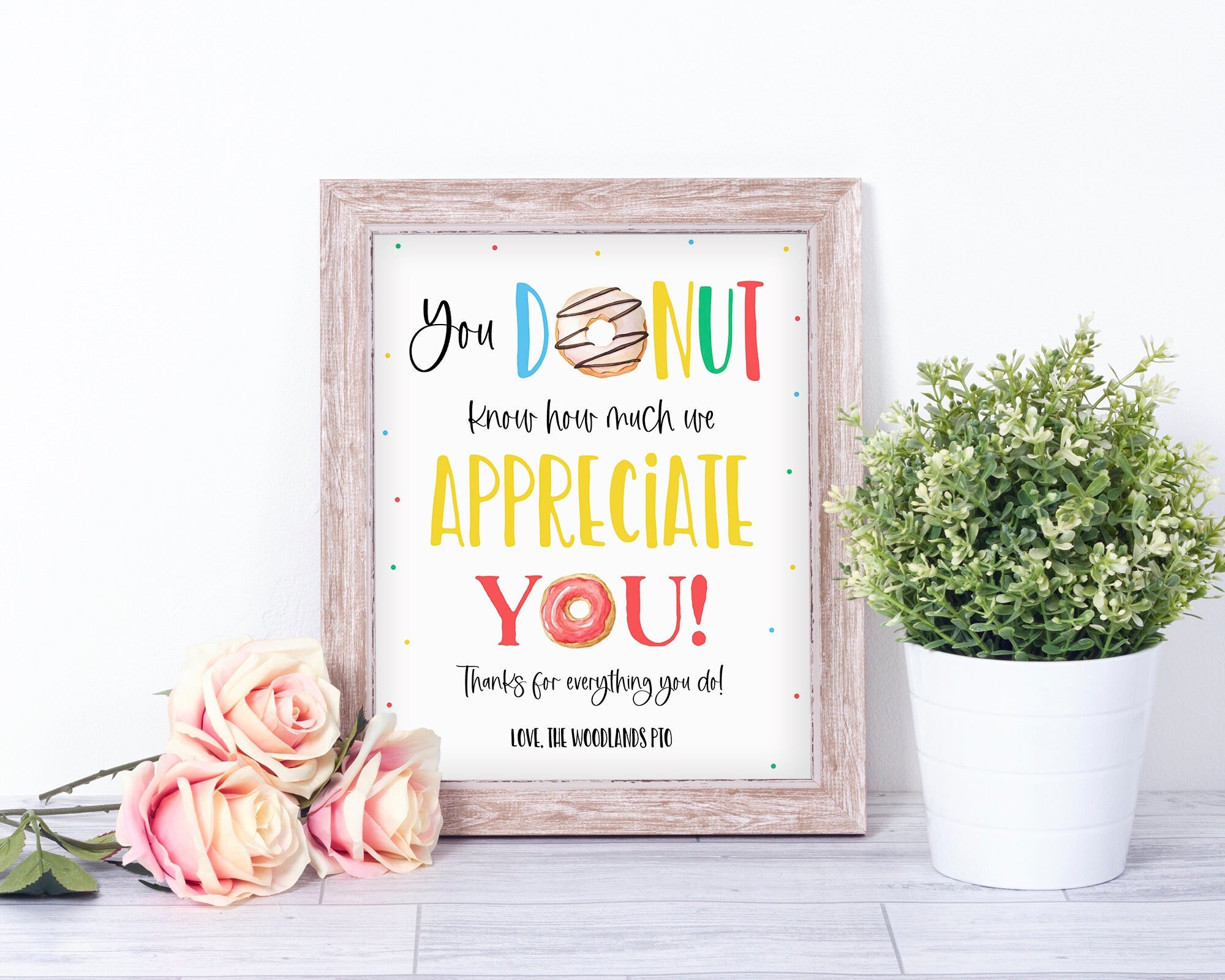 Donut Appreciation Sign Donut Know How Much We Appreciate - Etsy