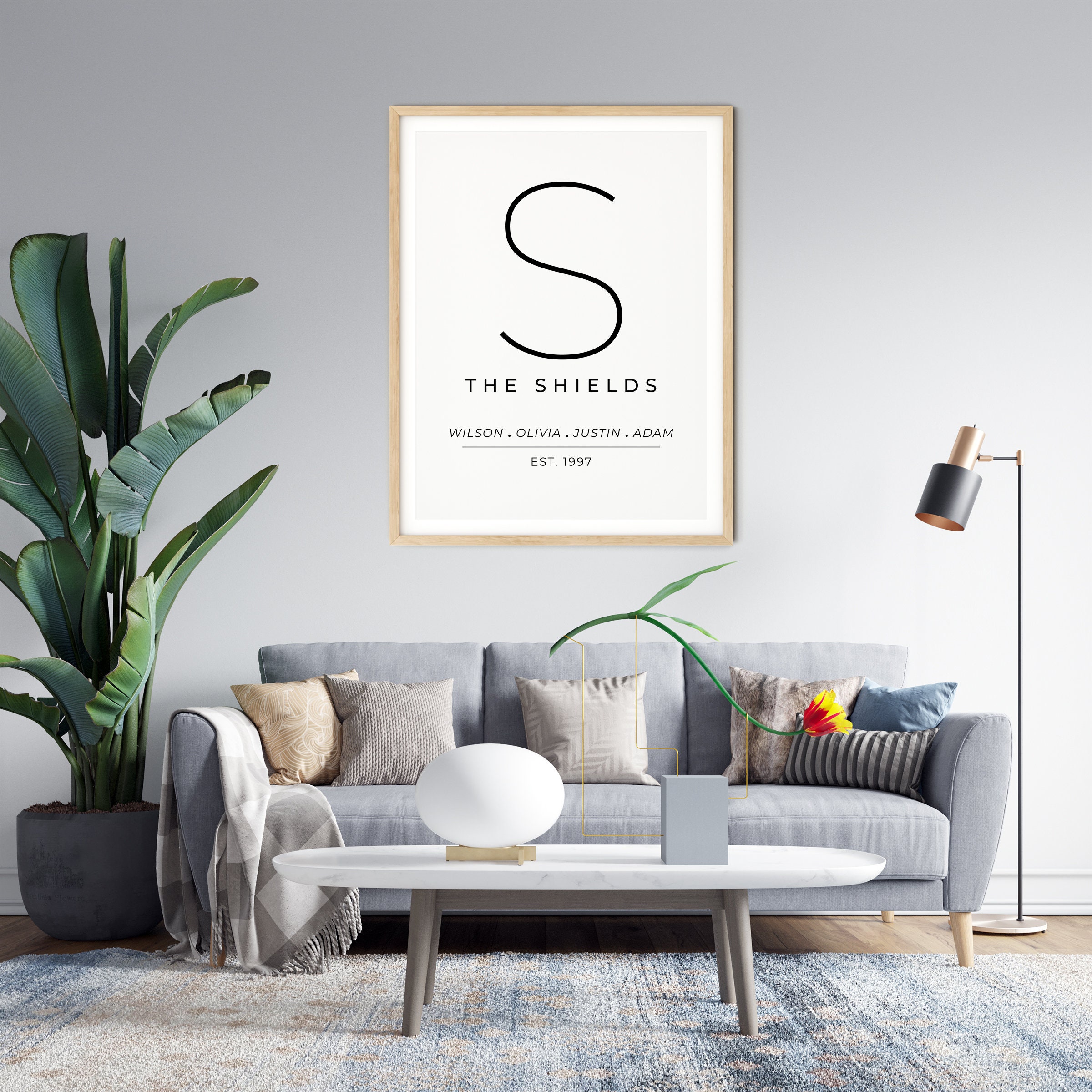 Established Family Sign, Personalized Last Name Printable, Family Art ...