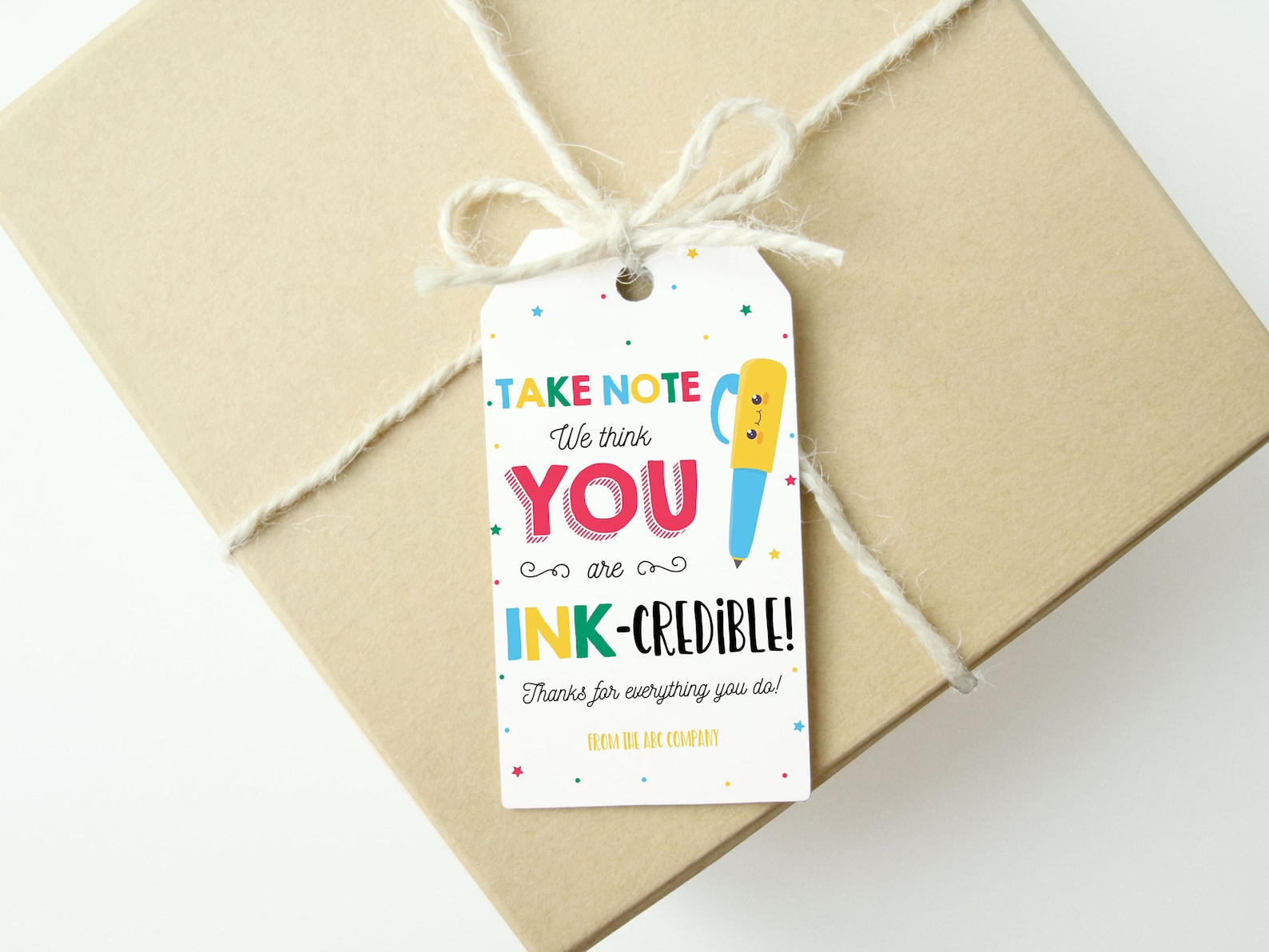 Pen Thank You Gift Tag Take Note You Are Ink-credible - Etsy