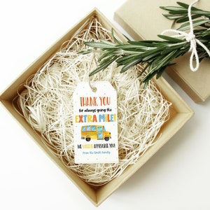 Bus Driver Appreciation Gift Tag, Thank You for Always Going the Extra ...
