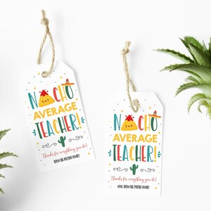 Editable Nacho Average Teacher Tags, Mexican Themed Teacher ...