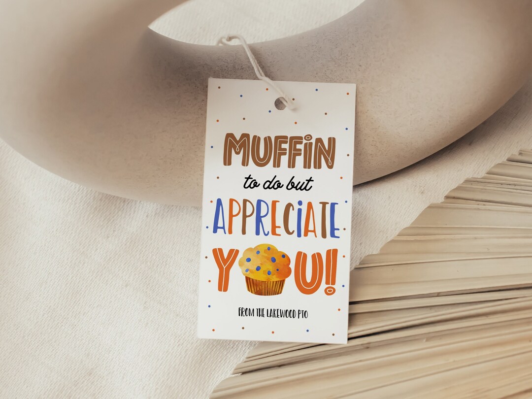 Muffin to Do but Appreciate You Editable Gift Tag, Employee ...