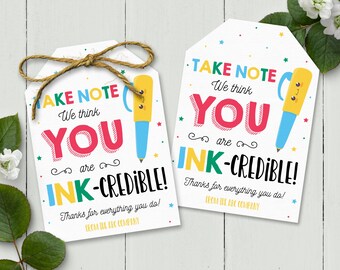 Take Note We Think You Are Ink Credible - Etsy