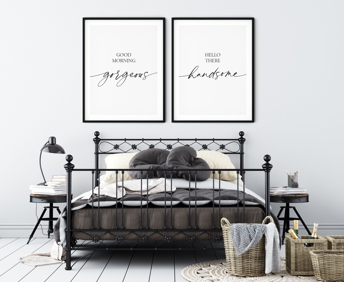 Good Morning Gorgeous Hello Handsome Sign Set of 2 Bedroom - Etsy