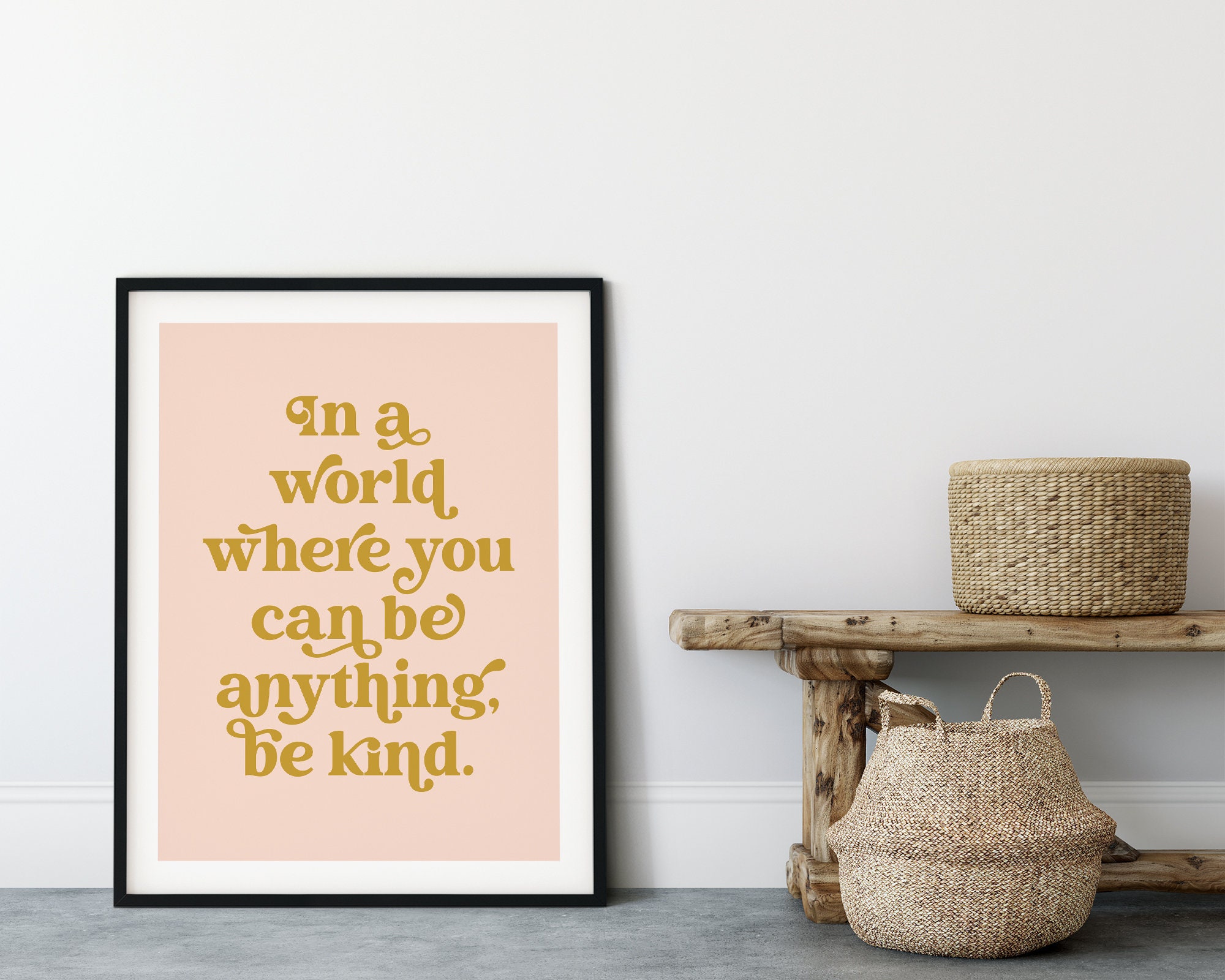 In A World Where You Can Be Anything Be Kind Boho Wall Decor | Etsy