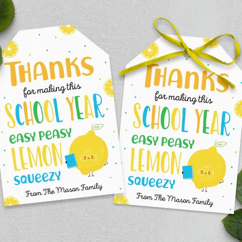 Lemon Gift Tag lemon Squeezy Editable Gift - Etsy