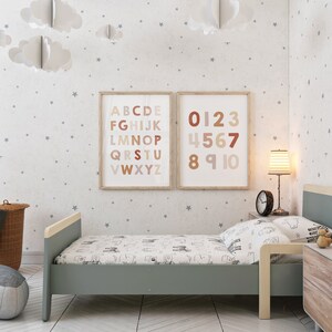 Pastel Alphabet Posters Educational Prints Set of 3 Numbers - Etsy