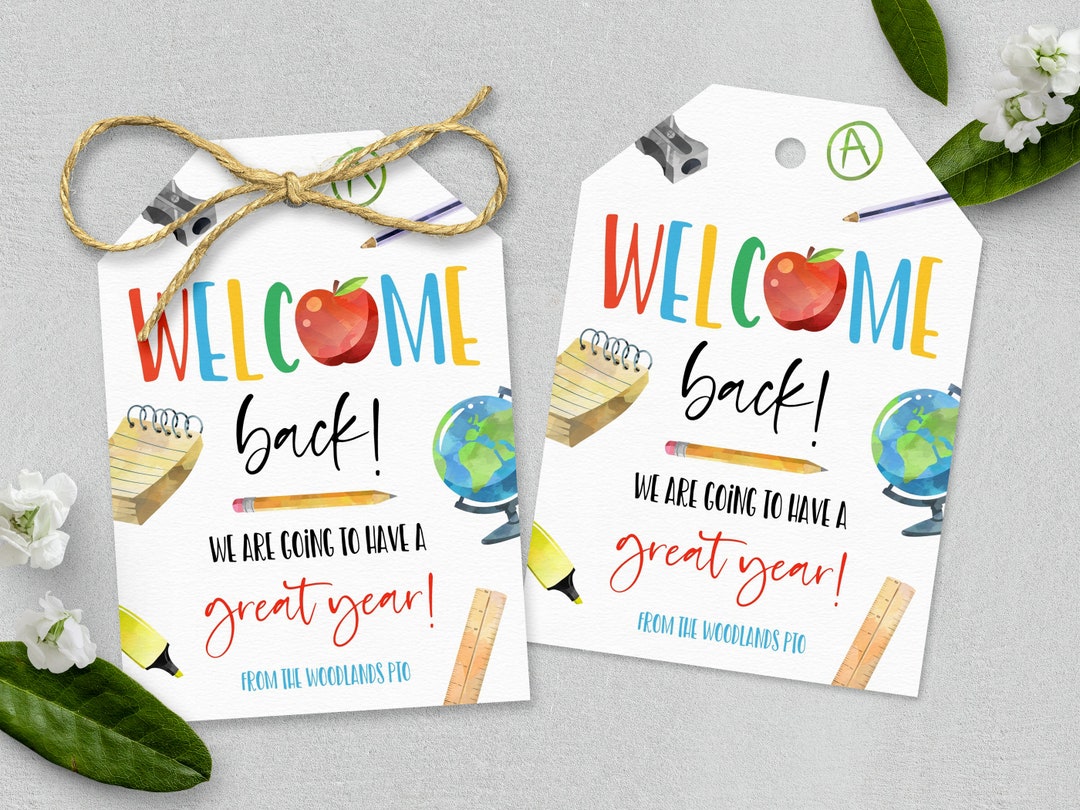 Welcome Back to School Gift Tag Editable First Day of School - Etsy