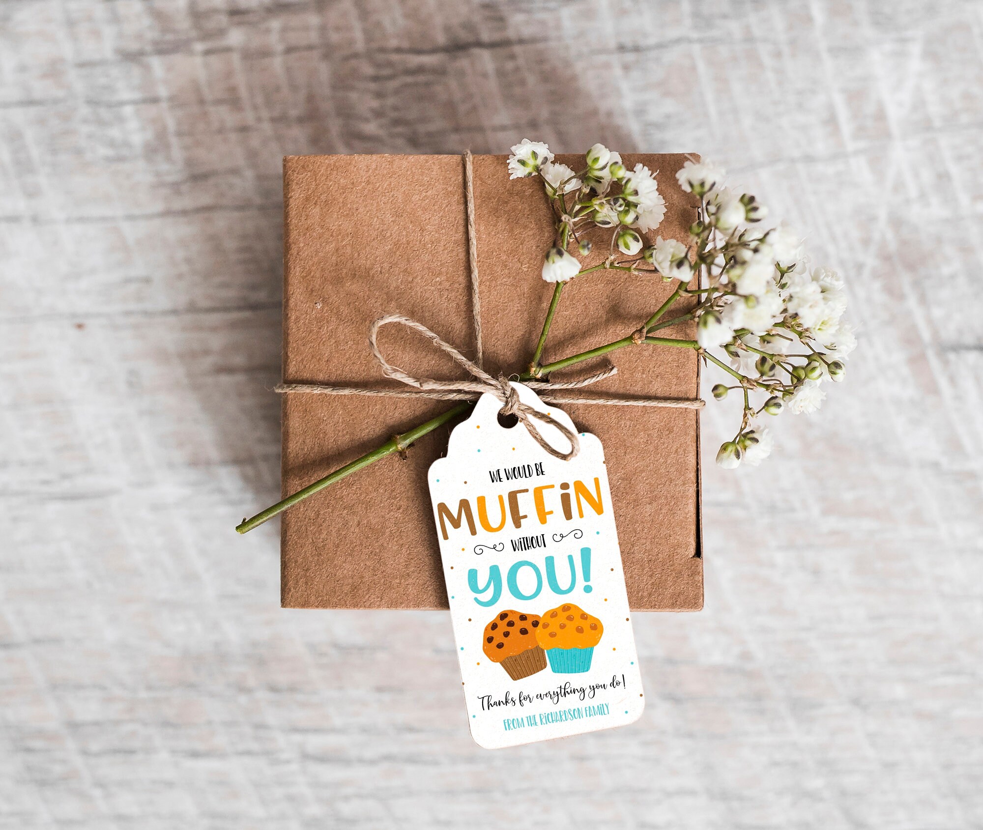 Editable Muffin Gift Tag Muffin Without You Teacher Thank You - Etsy Canada