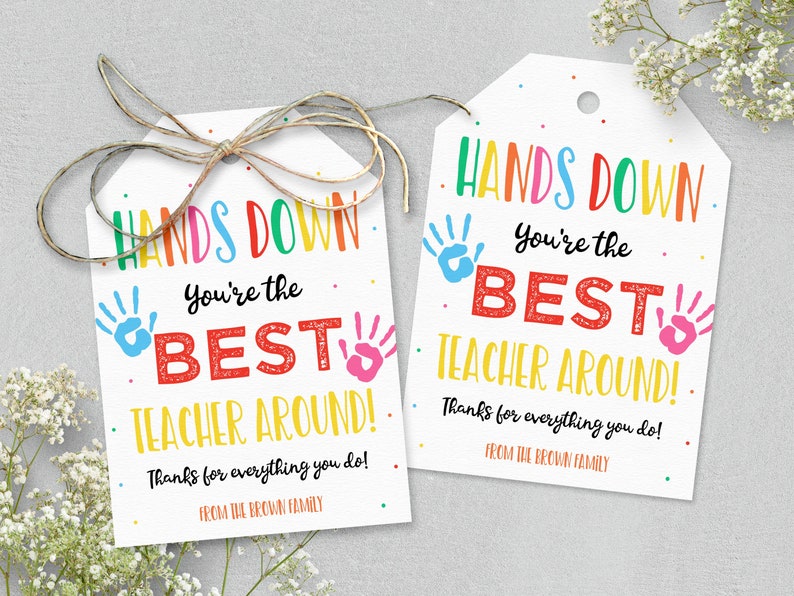 Editable Hands Down You're the Best Around Teacher - Etsy