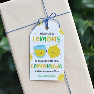 Lemon Gift Tag When Life Gives You Lemons Editable Thank You - Etsy