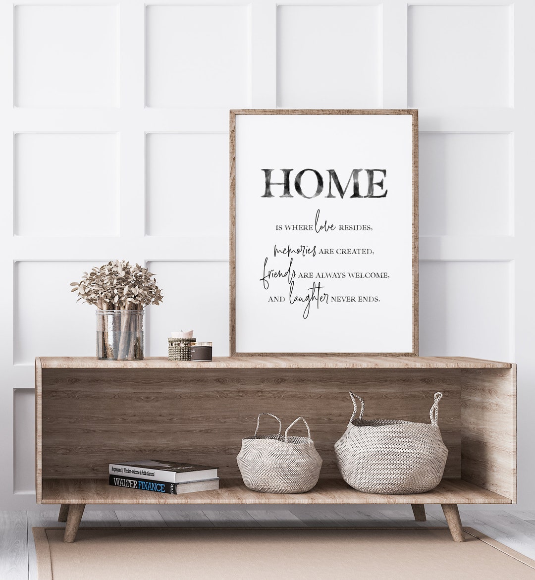 Home is Where Love Resides Sign, Family Room Decor, Living Room Wall ...