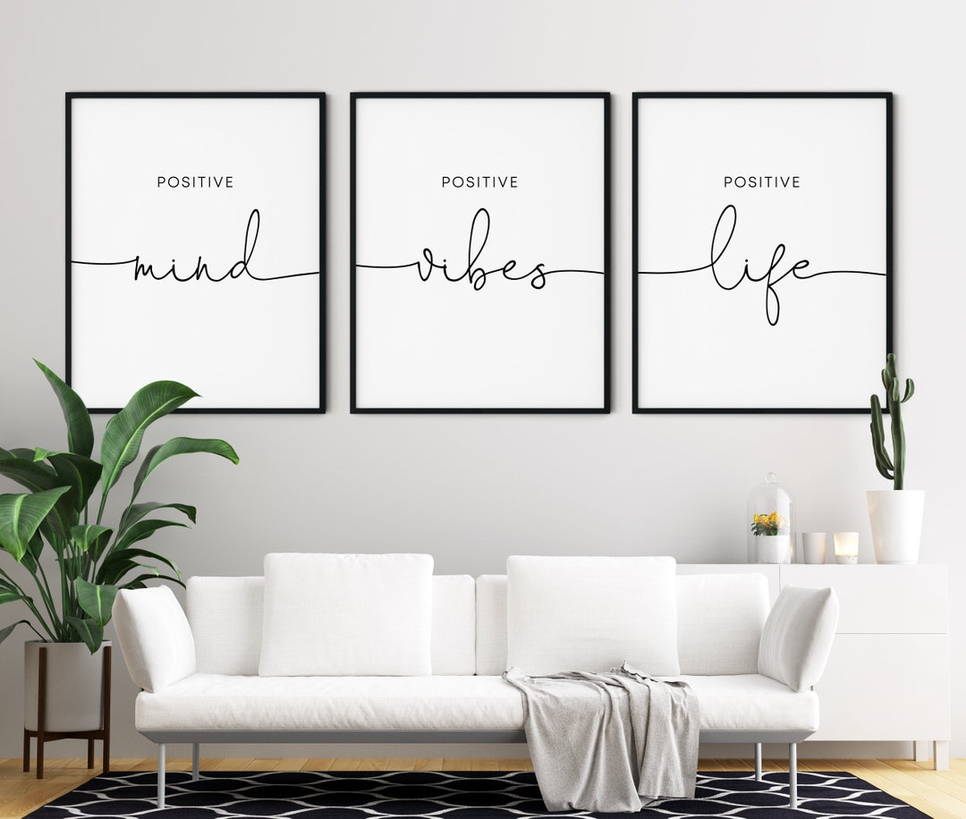 Positive Mind Positive Vibes Positive Life Printable Wall Art - Etsy