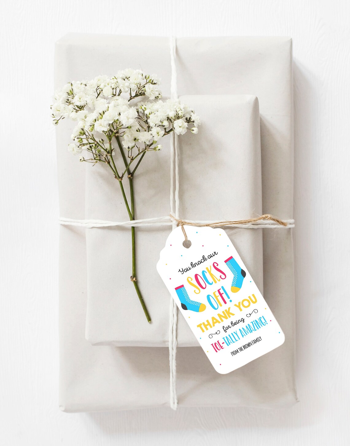 Socks Thank You Gift Tag Editable Appreciation Gift for | Etsy
