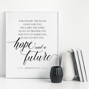 For I Know the Plan I Have for You Bible Verse Wall Art, Jeremiah 29:11 ...