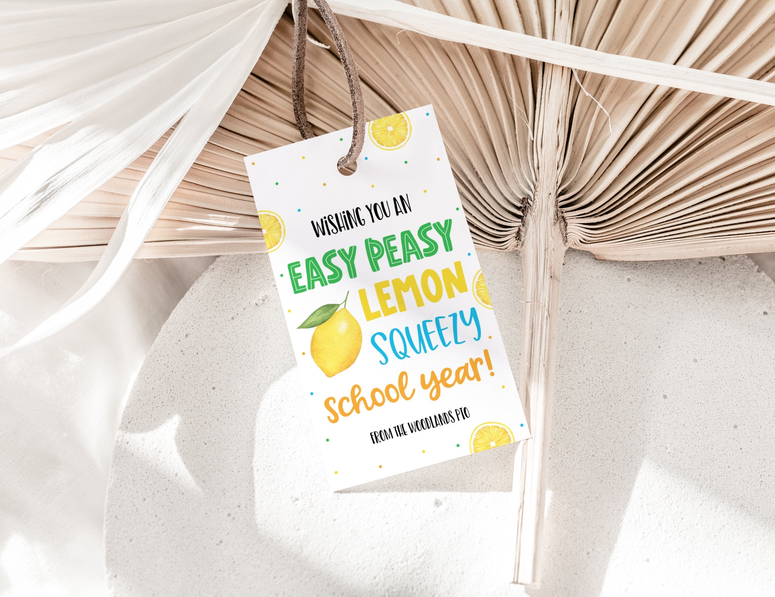 Easy Peasy Lemon Squeezy Gift Tag, Back to School Lemon Gift Label ...