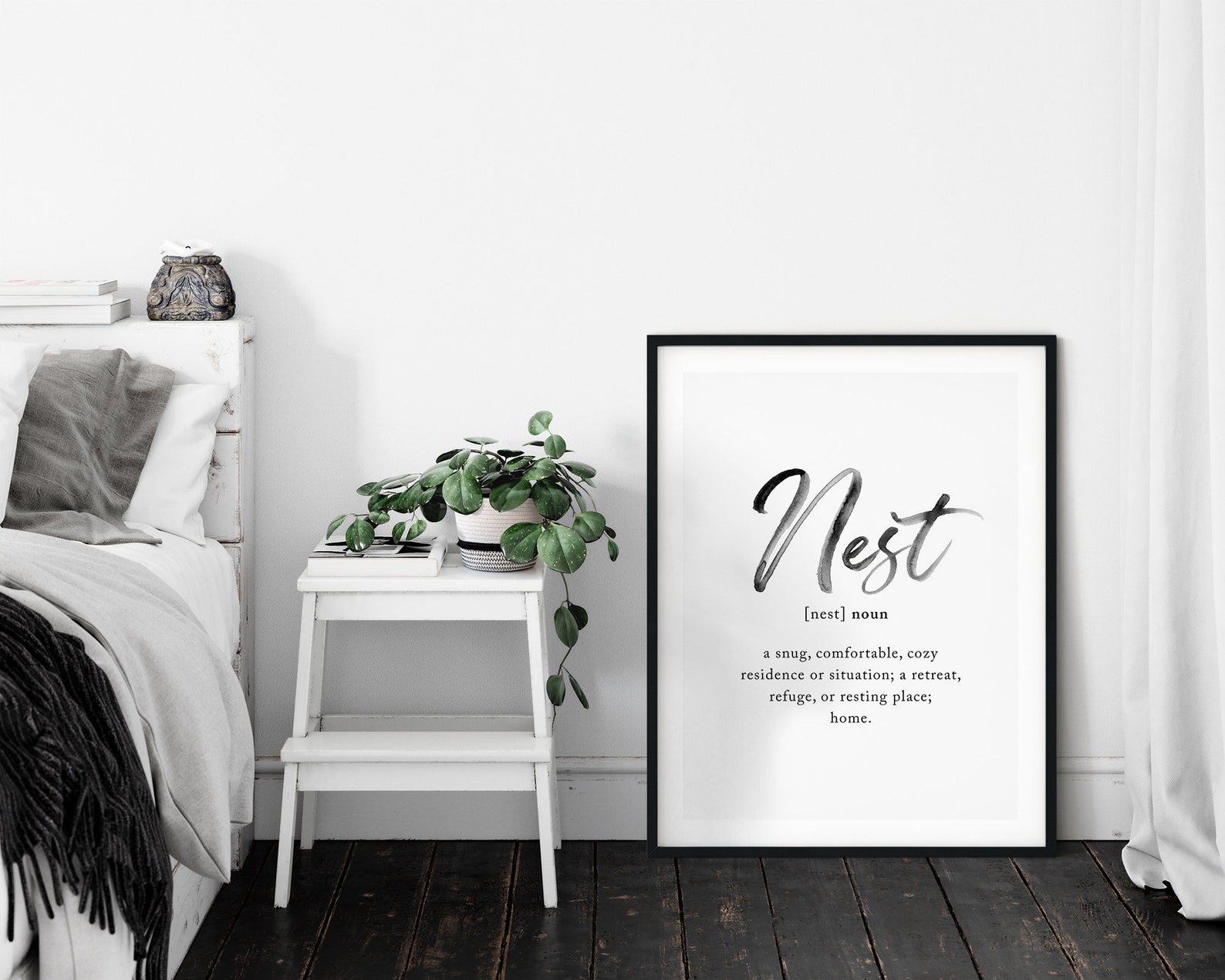 Nest Definition Sign, Living Room Decor, Home Print, Inspirational ...