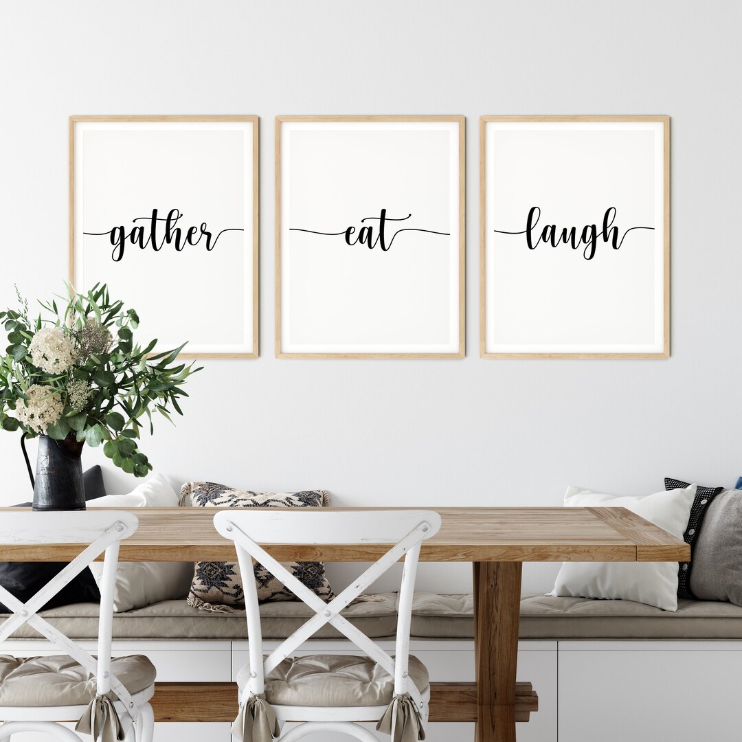 Gather Eat Laugh Kitchen Wall Art Gather Sign Printable - Etsy