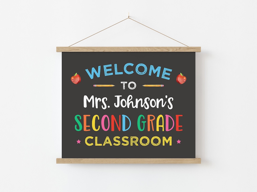 Classroom Welcome Sign, Editable Teacher Class Door Sign, Personalized ...