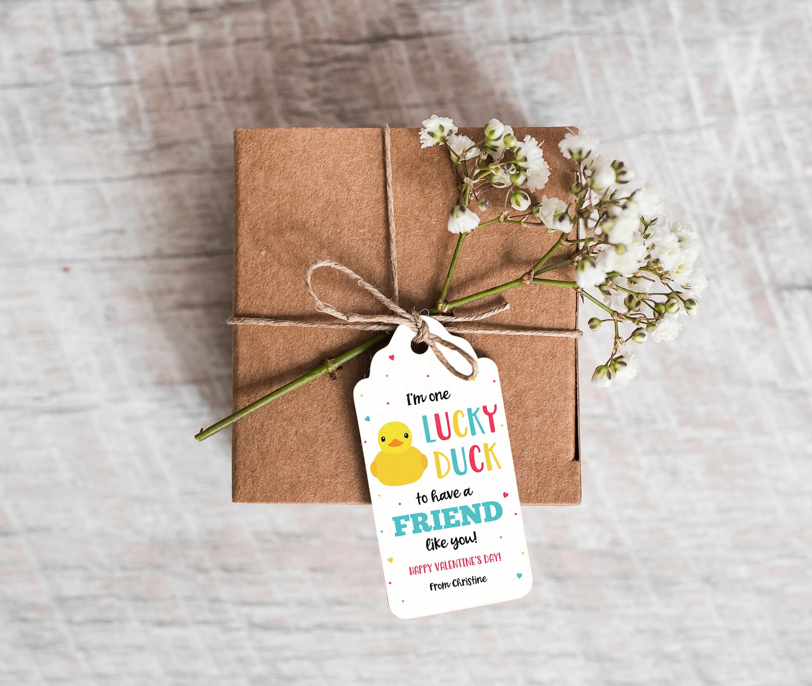 Rubber Duck Valentine Gift Tag Lucky Duck Kid Valentine's - Etsy