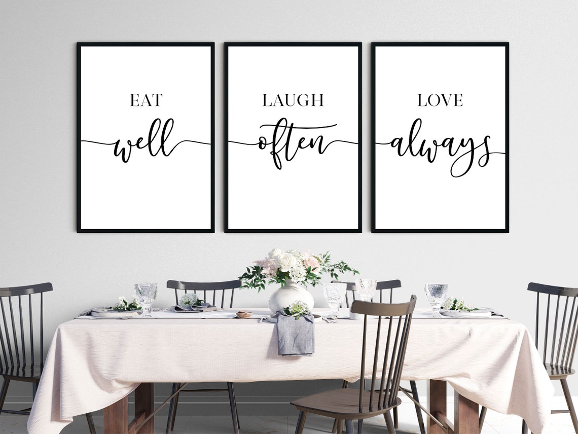 Eat Laugh Love Print Eat Well Laugh Often Love Always Kitchen - Etsy