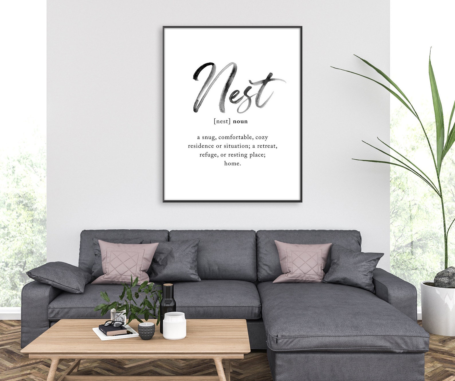 Nest Definition Sign Living Room Decor Home Print - Etsy