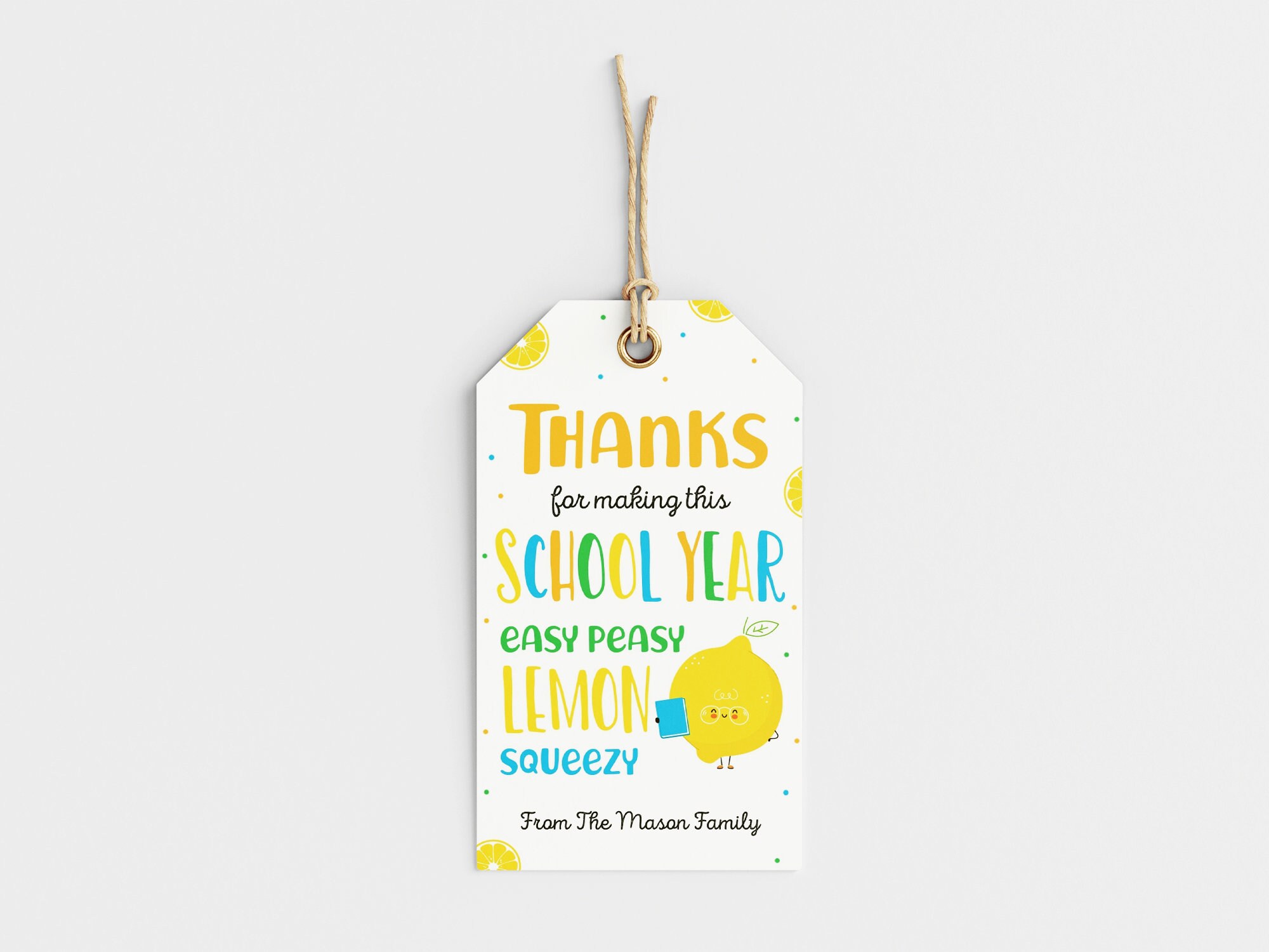 End Of School Year Teacher Lemon Gift Tag Easy Peasy Lemon | Etsy