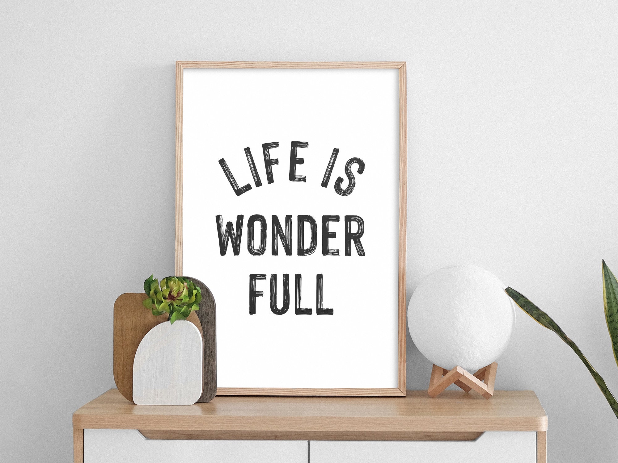 Life is Wonder Full Sign Wonderful Printable Wall Art - Etsy