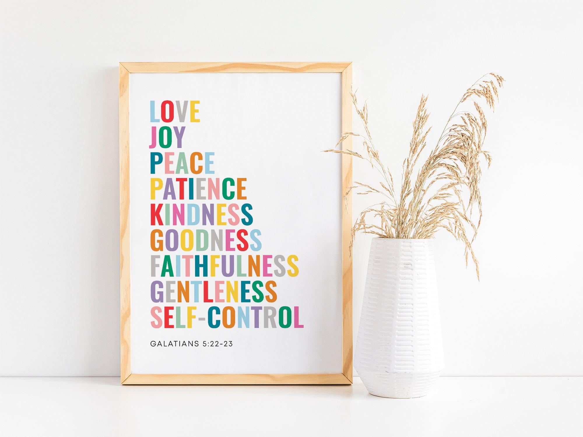 Fruit Of The Spirit Bible Verse Wall Art Galatians 5:22-23 | Etsy