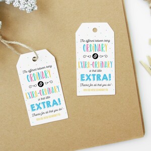 Extra Ordinary Thank You Gift Tag Teacher Employee Nurse | Etsy