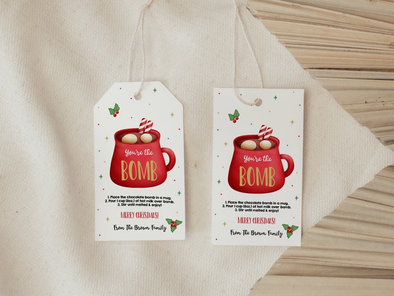 Christmas Hot Chocolate Bomb Thank You Tag, You're the Bomb Teacher ...