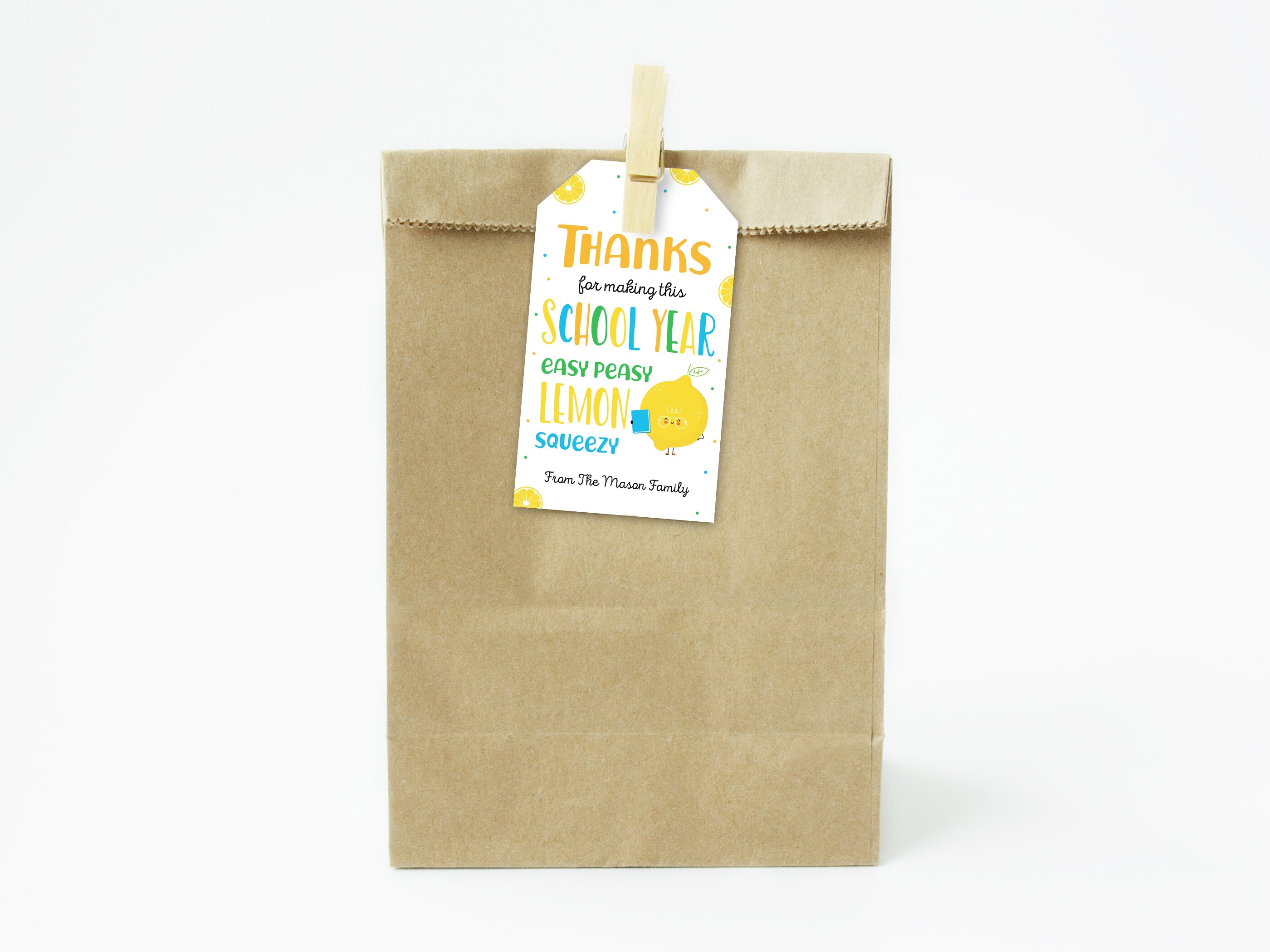 End Of School Year Teacher Lemon Gift Tag Easy Peasy Lemon | Etsy